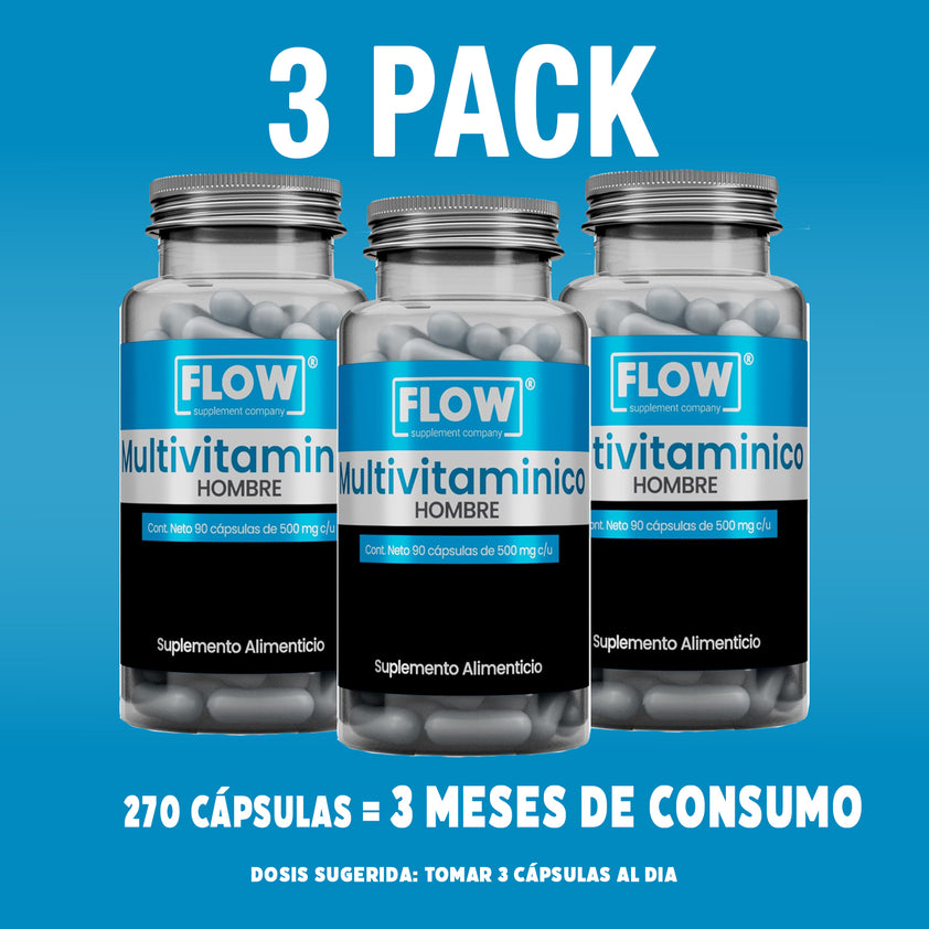 Multivitaminico Premium Hombre / 90 capsulas de 500 mg – Flow Supplements Company